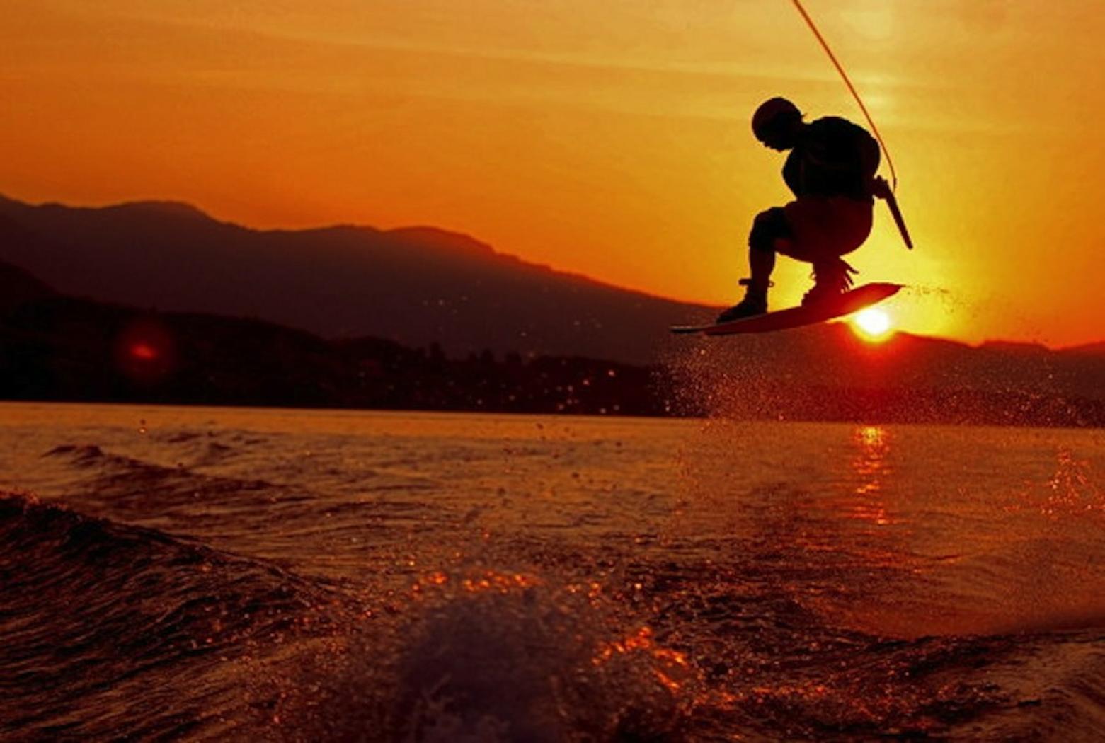Wakeboarding Sunset Wallpaper